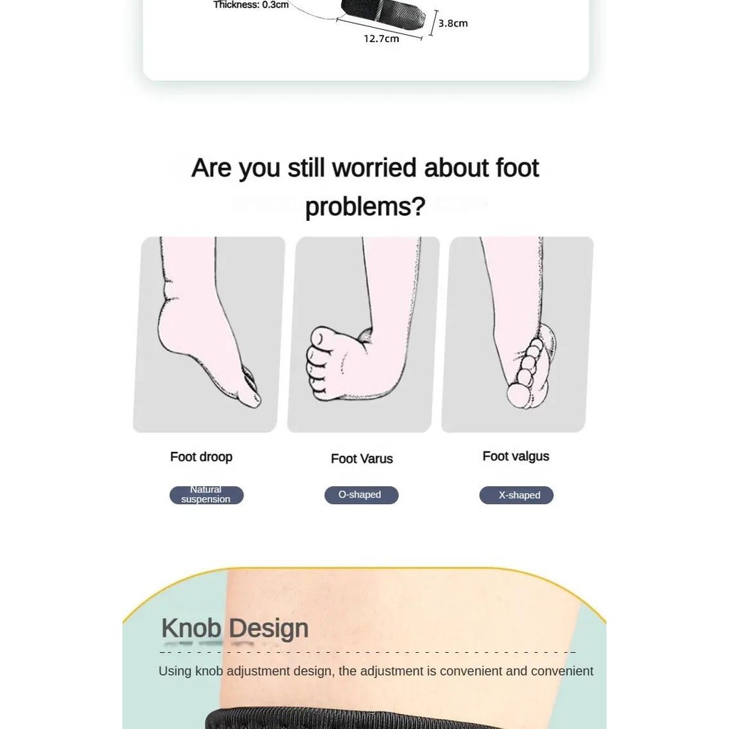 1pcs Foot Drop Lifting Up Brace Knob Adjustable Left Right Foot Drop ...