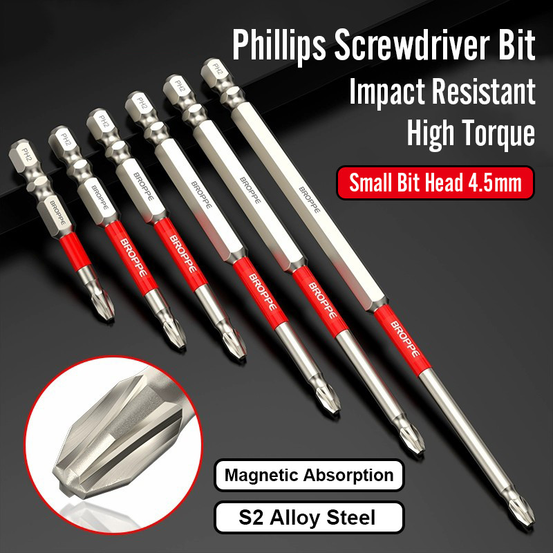 Impact Screwdriver Bit Small Phillips Head PH2 #2 Insert Bits, Magnetic ...