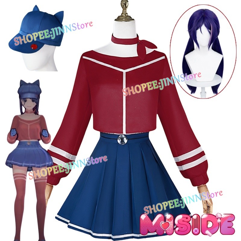 - JINN - Cap-Wearing Mita Cosplay Costume MISIDE Mita Red Dress&Wig ...