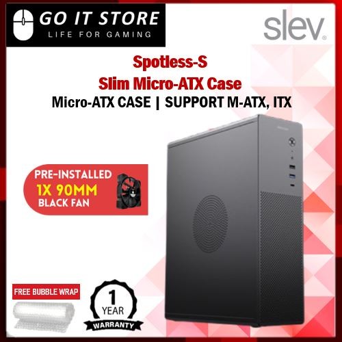 Slevcase Spotless S Slim Micro-ATX Casing with ST380 Power Supply ...