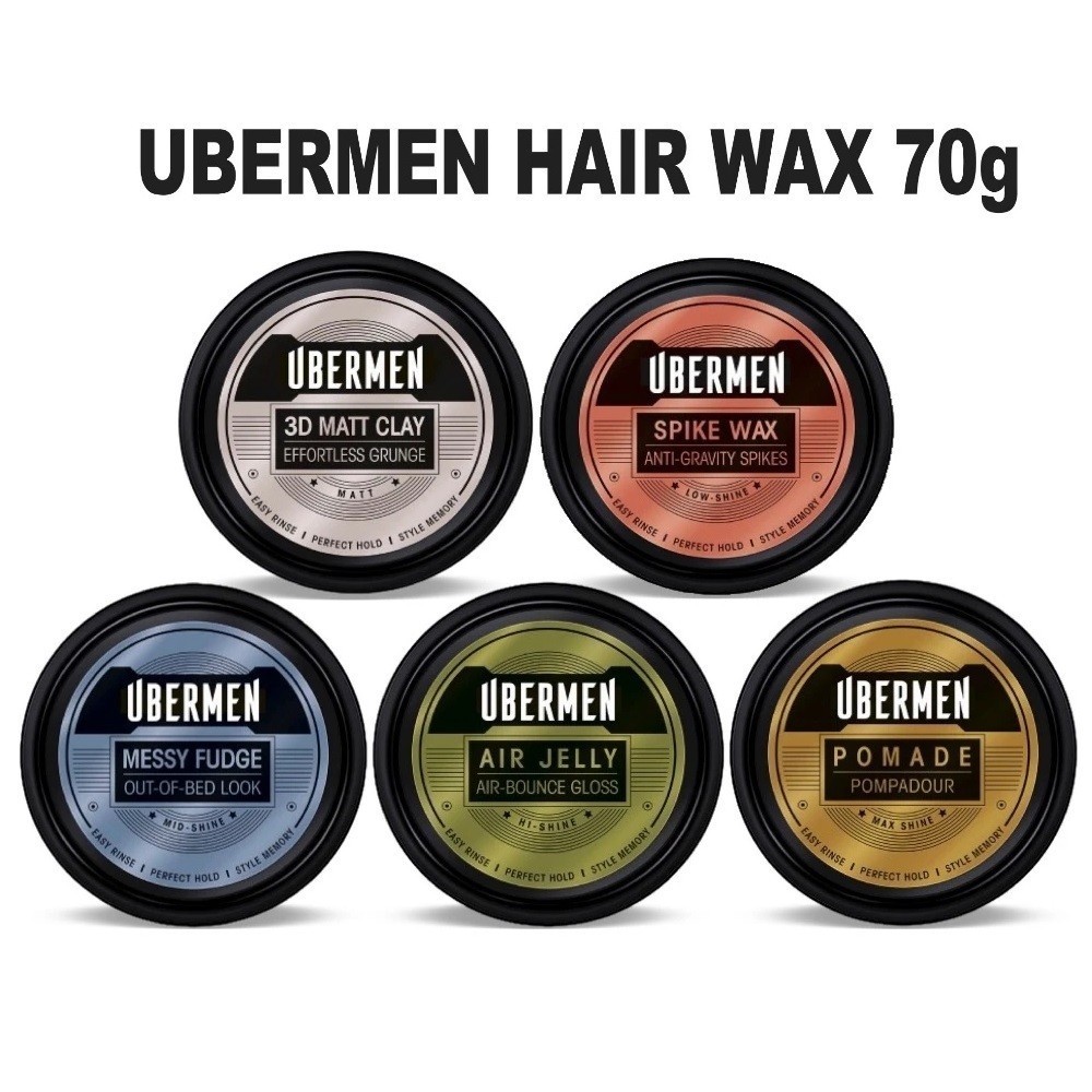Ubermen Hair Pomade / Hair Wax (Messy Fudge / Air Jelly / Matt Clay ...