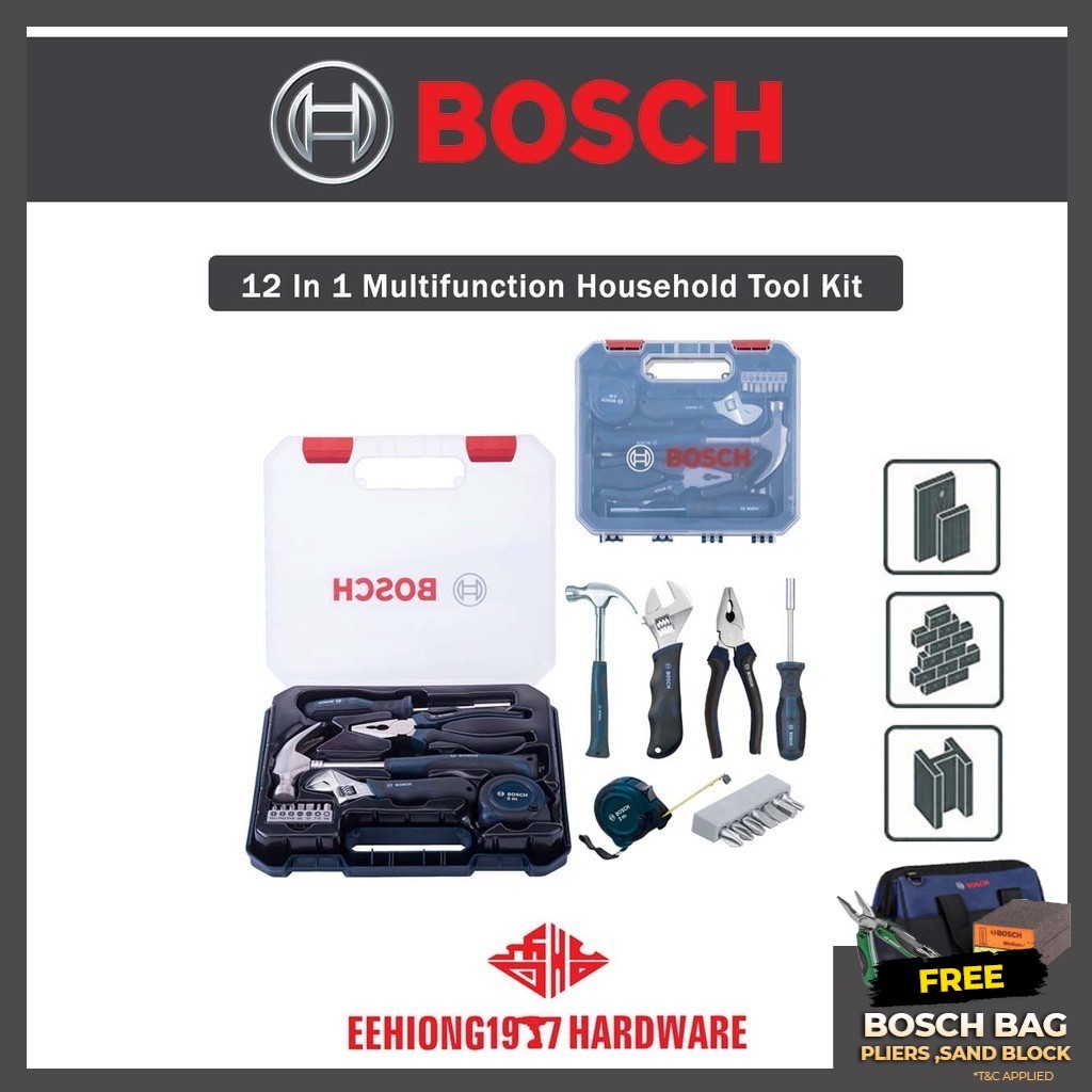 BOSCH 12 In 1 Multifunction Household Tool Kit Screwdriver Combination ...