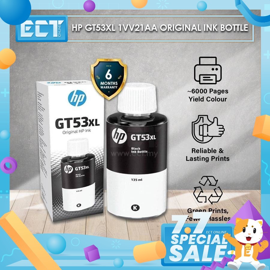 HP GT53XL 1VV21AA Original Ink Bottle - Black | Shopee Malaysia