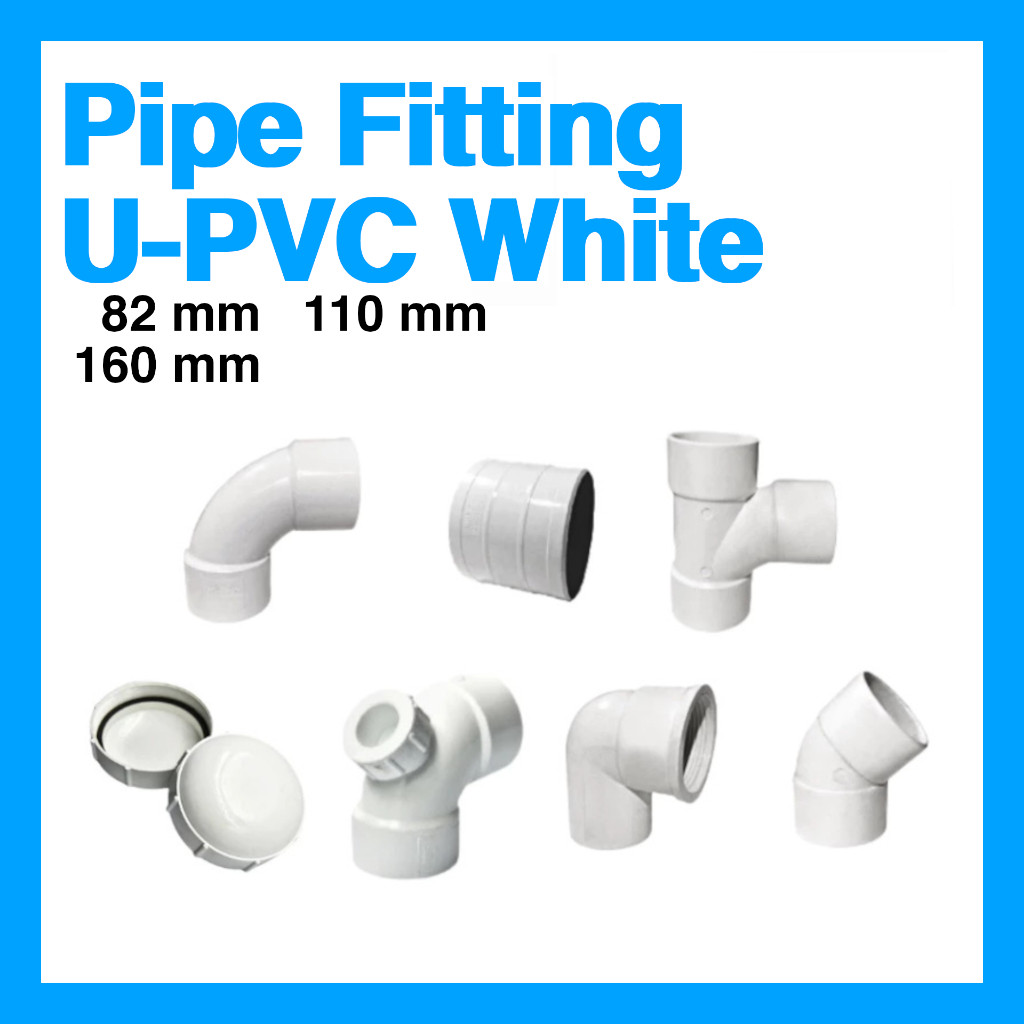 [ 82mm - 160mm ] UPVC Pipe Fittings boss Connector Socket Bend Elbow ...