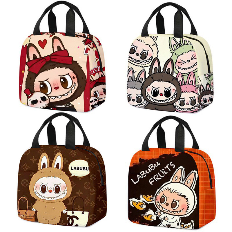 Labubu labubu Cartoon Tote Bag, Student Bento Aluminum Foil Insulated ...