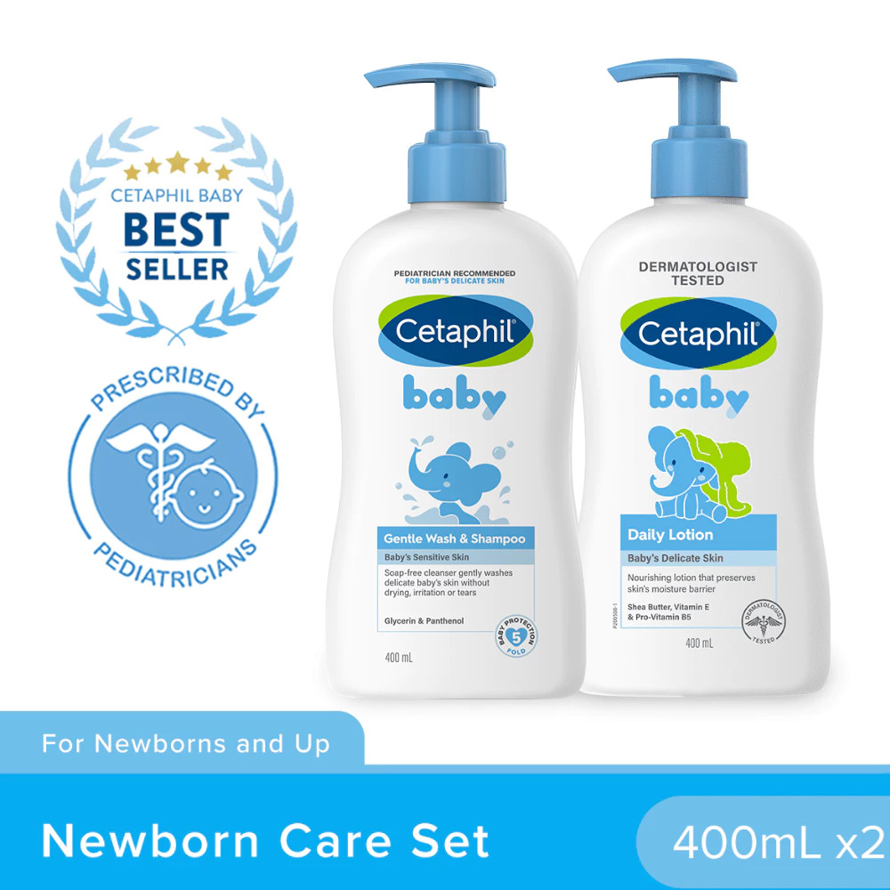 Cetaphil Baby Set Newborn Care (Baby Gentle Wash & Shampoo Pump - 400ml ...