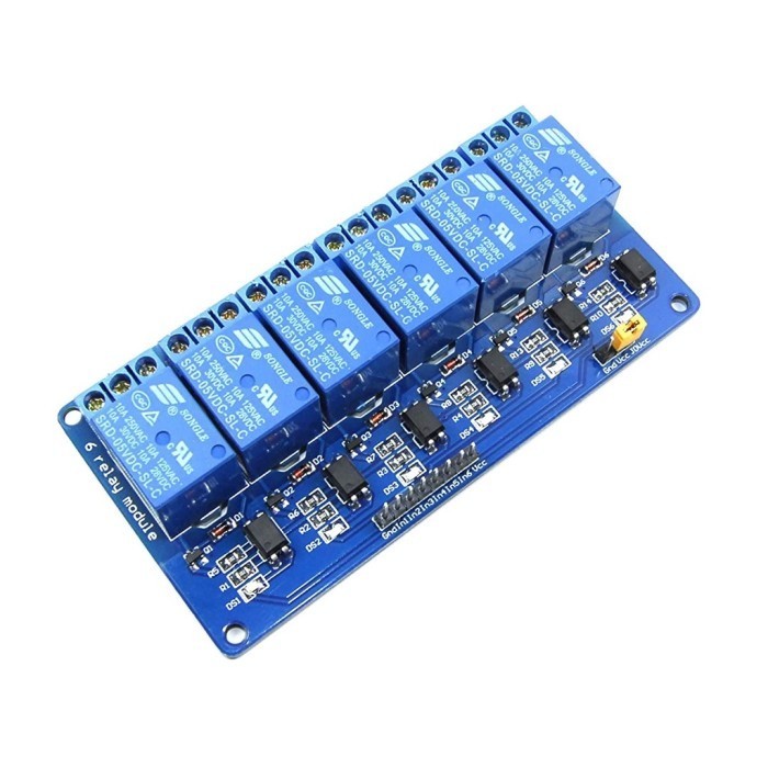 Gb99 Module Relay 6 Channel 5V 5 Volt insulation With OPTOCOUPLER 6CH ...