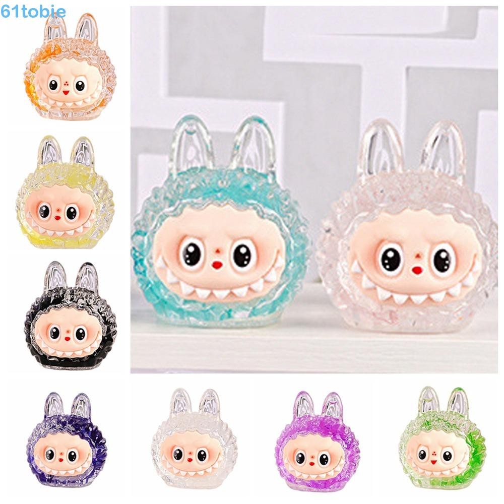TOBIE Cartoon Acrylic Labubu Toy, Luminous Noctilucent Candy Color ...