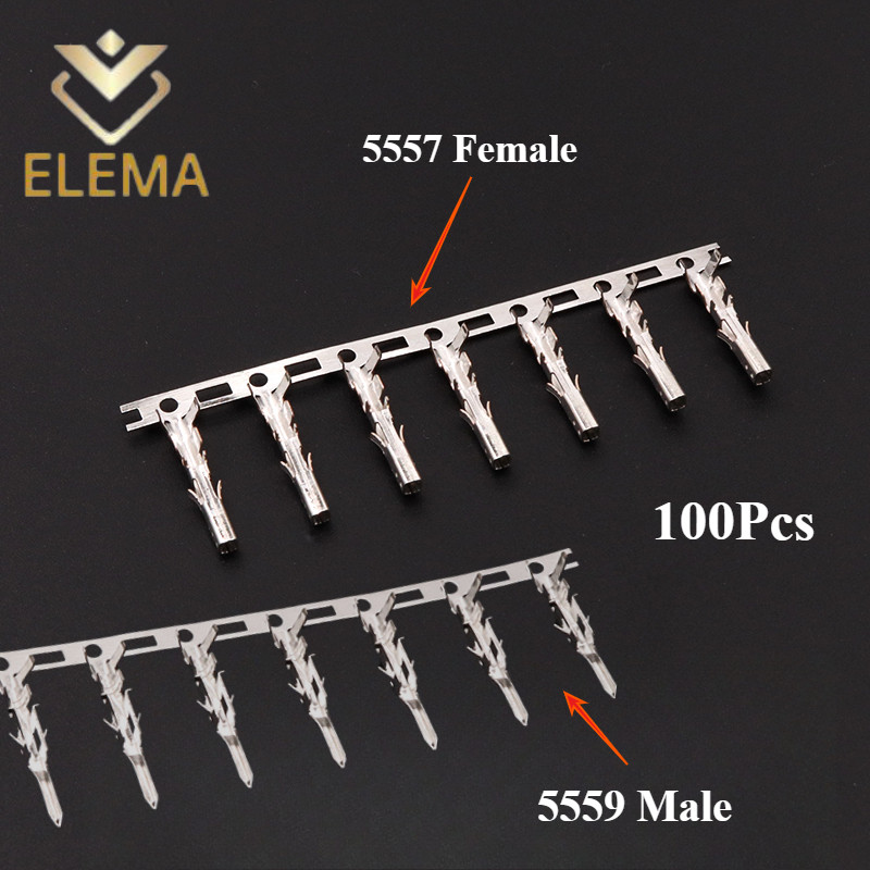 100Pcs 5557 5559 Cold Pressed Terminal Male Female Terminal Plug ...