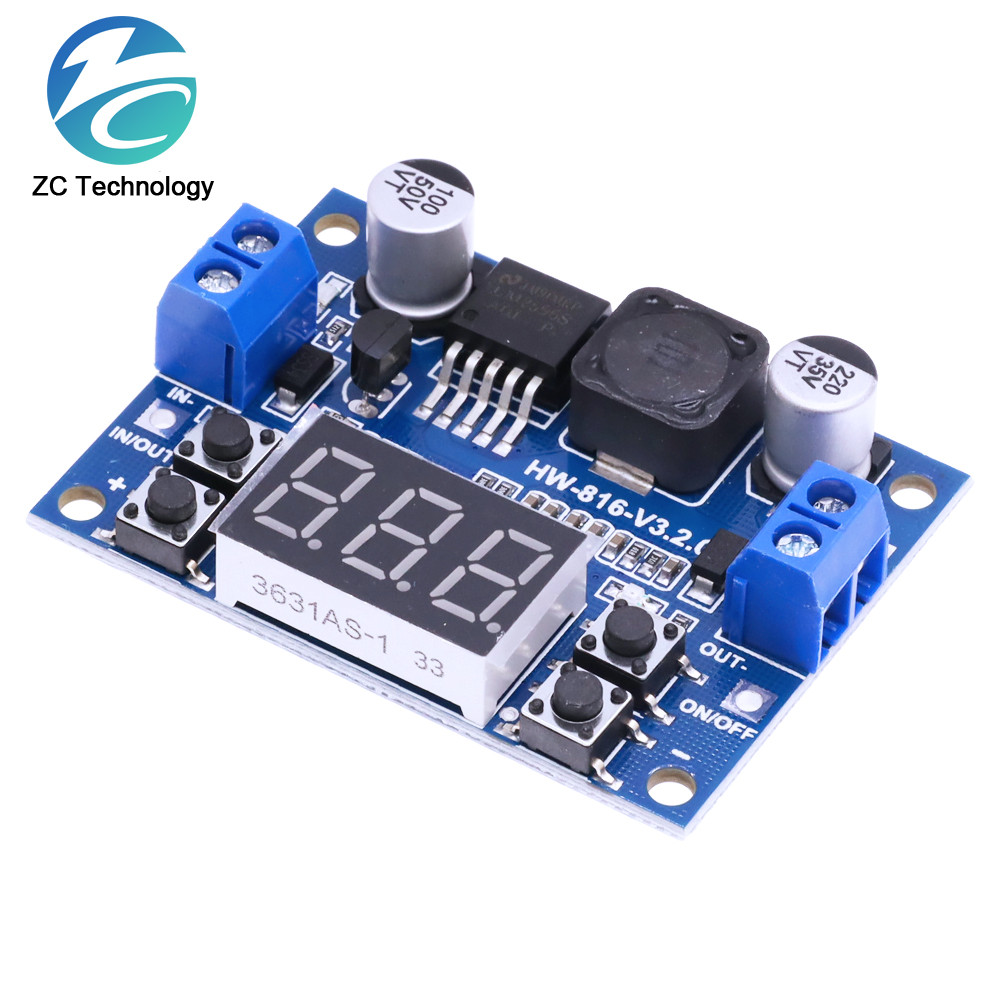 LM2596 3A DC-DC Step-down Adjustable Power Supply Buck Module LM2596S with LED voltmeter display ...