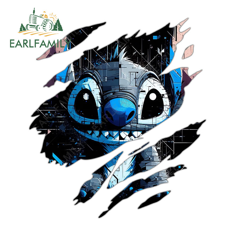 EARLFAMILY Cartoon Robot Stitch Car Stickers Motorcycle Windows Helmet ...