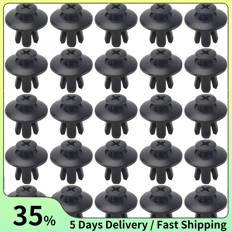 25 Pcs Plastic Push in Bumper Door Rivets Clip 8mm Hole Black | Shopee ...