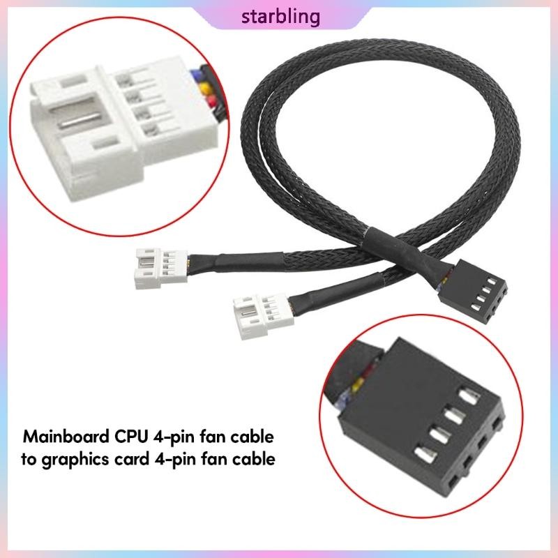 Star Black 4Pin PWM Fan Cable Cooling 1 To 1 2Ways Splitter Sleeved ...