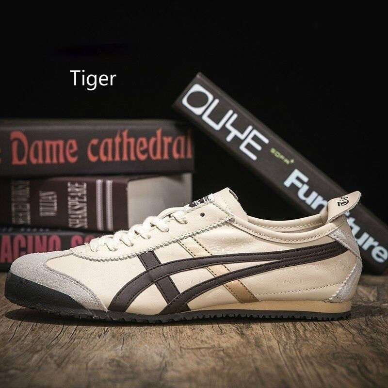 100% kasut harimau asli tulen 66 kasut Beige/brown kulit Super lembut ...