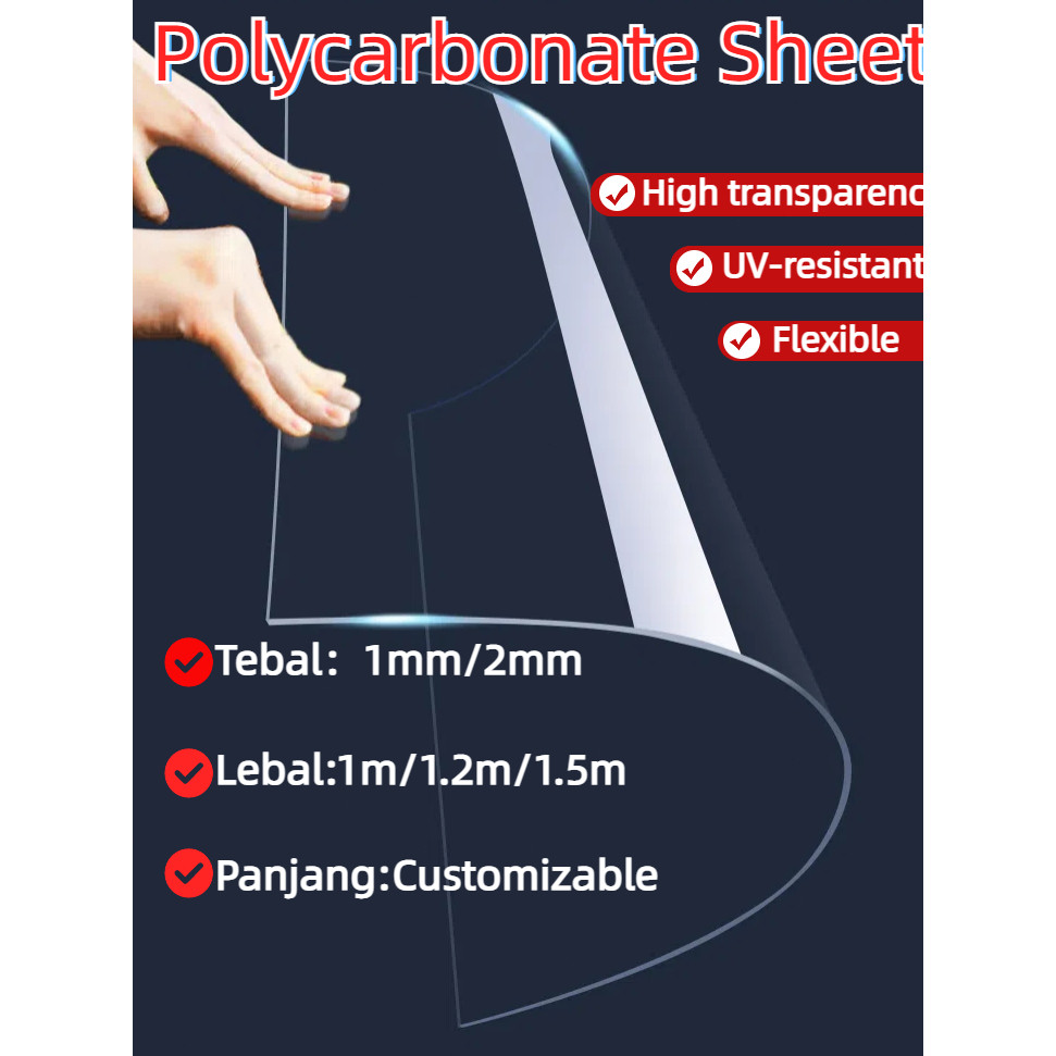 1mm 2mm Polycarbonate Sheets Atap Transparent/Atap Cerah Lutsinar/ PC ...