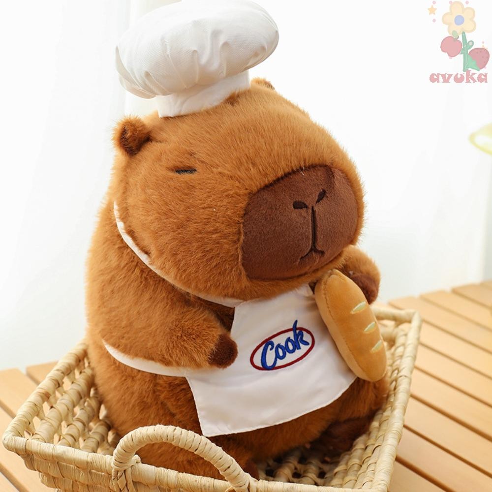 AVUKA Capybara Plush Doll, Cook Simulation Capybara Plush Toy, Sleeping Pillow Soft Cartoon ...