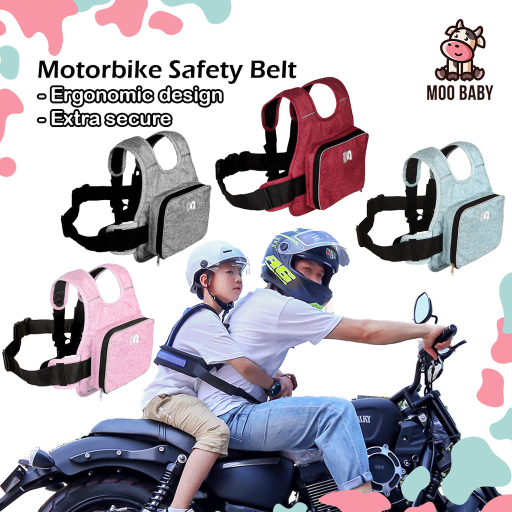 🐮Moo Baby Kids Safety Belt Tali Pinggang Motor Untuk Budak Tali Motor ...