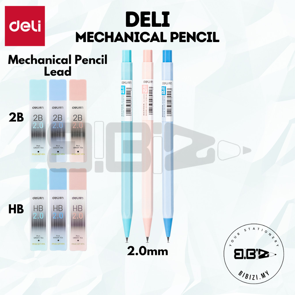 Deli Mechanical Pencil 2.0mm Mechanical Pencil Lead Refill Press Pencil ...