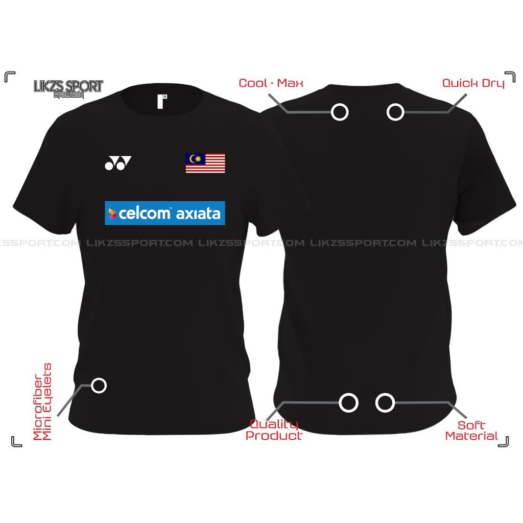LIKZS X Malaysia Badminton Jersey DX3-xCelcom Pre Match Jersi Trainning ...