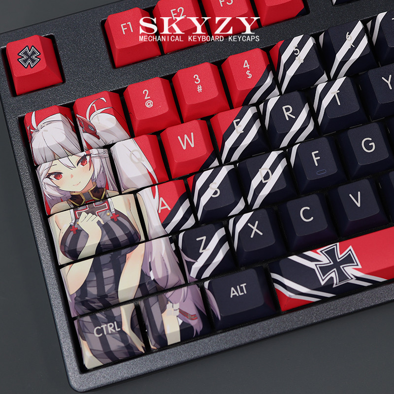 KMS Prinz Eugen Keycaps Cherry Profile Azur Lane Cartoon Penetrating ...