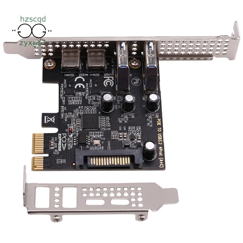 PCIE Card 4-Ports (Type-C+A) USB 3.2 Expansion Card 5Gbps High Speed ...