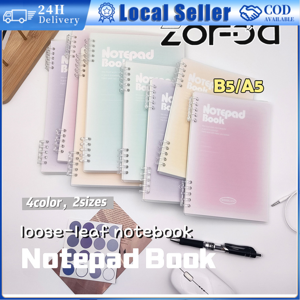 A5/B5 Loose-leaf Notebook 60Sheet Refillable Ring Binder Notebook Ins Style Student Detachable ...