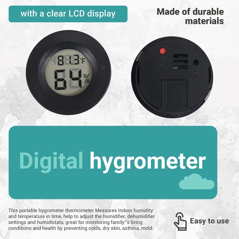 5-pack Hygrometer Thermometer Digital LCD Monitor Humidity Meter Gauge ...