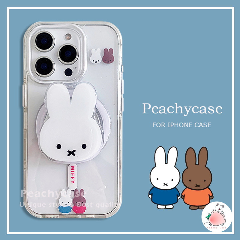 Cartoon Cute Miffy Rabbit Holder Stand Wireless Charging Phone Case ...