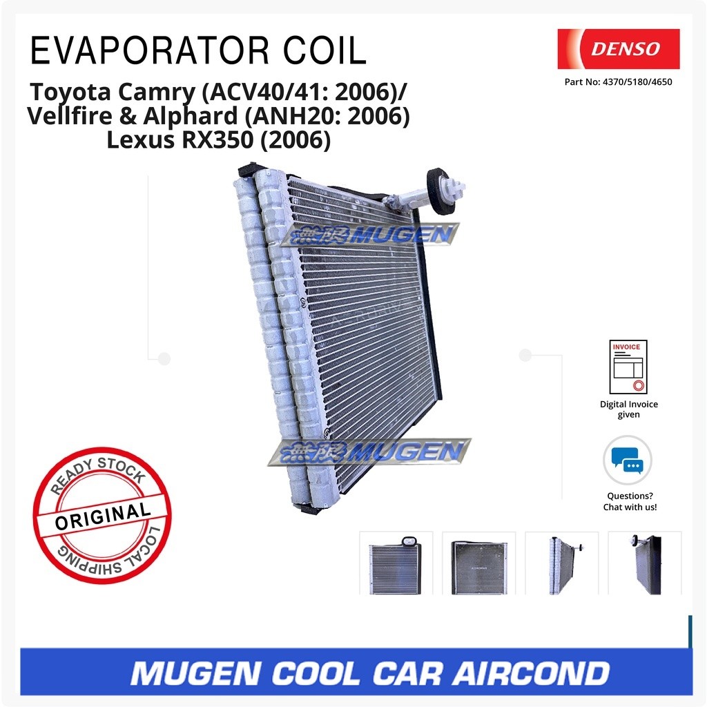DENSO TOYOTA CAMRY ACV40 /ALPHARD & VELLFIRE ANH20/ESTIMA 2006 /LEXUS RX350 COOLING COIL 5180 ...