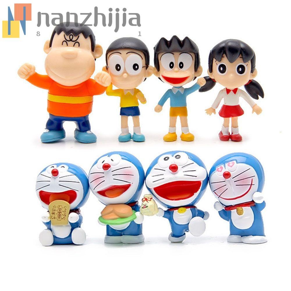 NANZHIJIA Doraemon Action Figures 8Pcs/Set For Kids Collectible Model ...