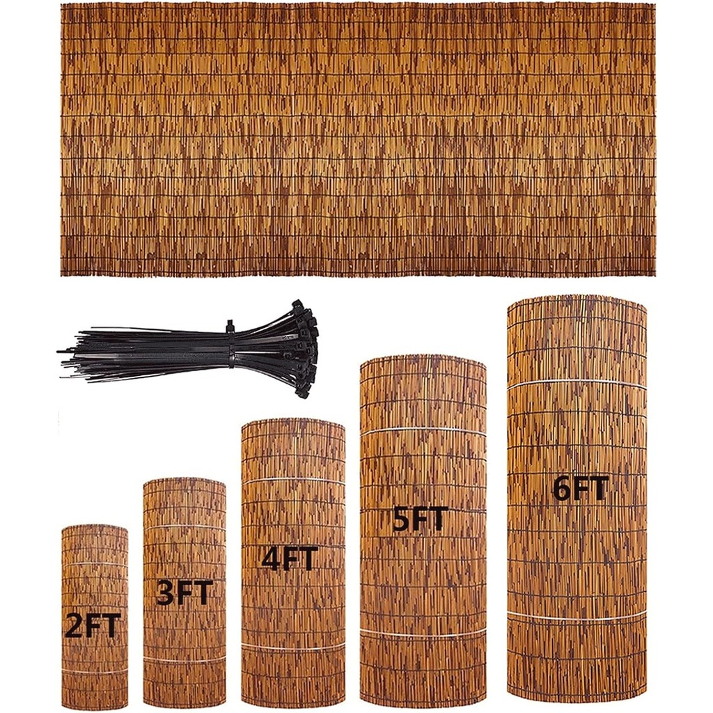 Bamboo Reed Fencing - Decorative Backyard Privacy Screens, 2-5 ft High ...