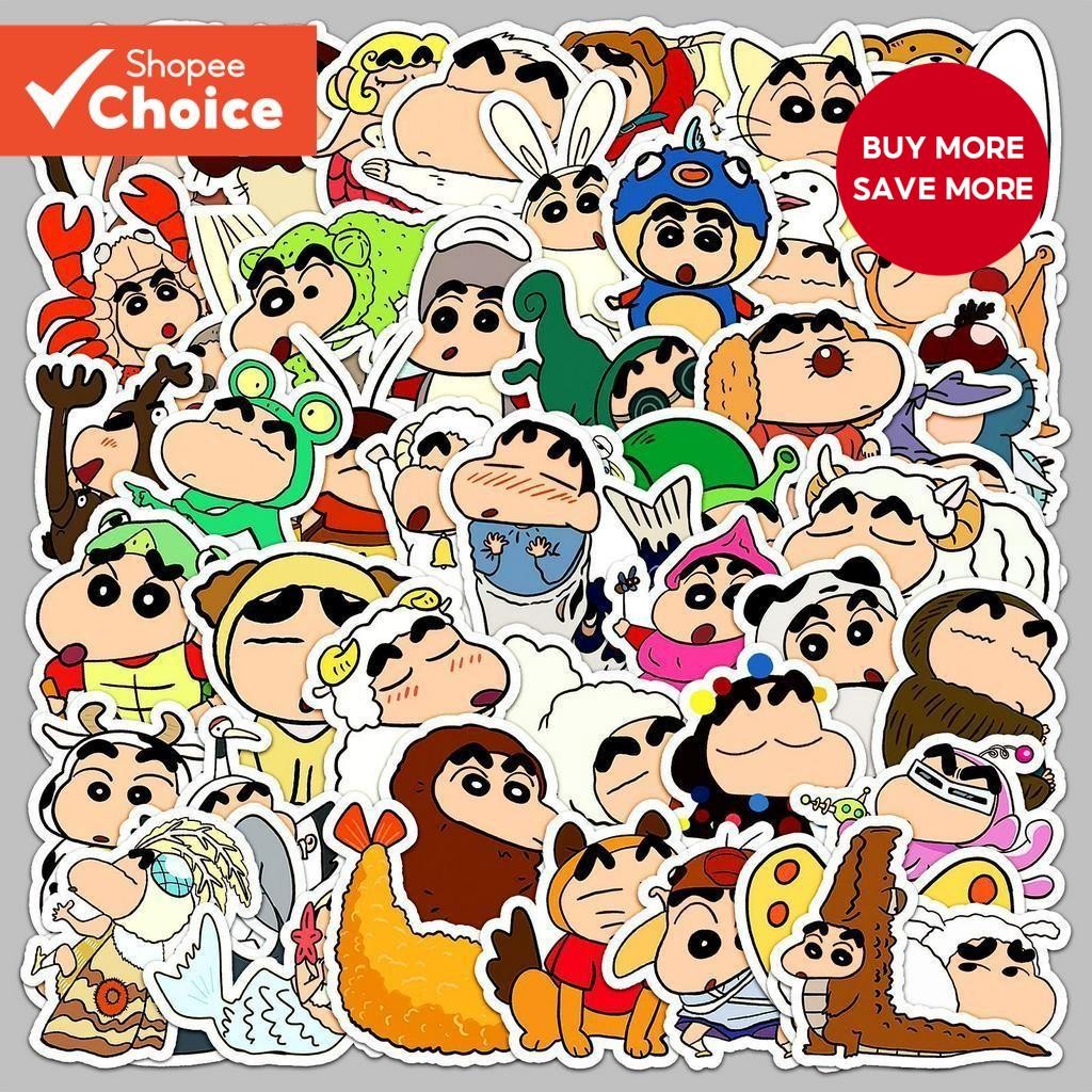 50Pcs Cute Crayon Shin Chan Series Graffiti Stickers for Suitcases ...