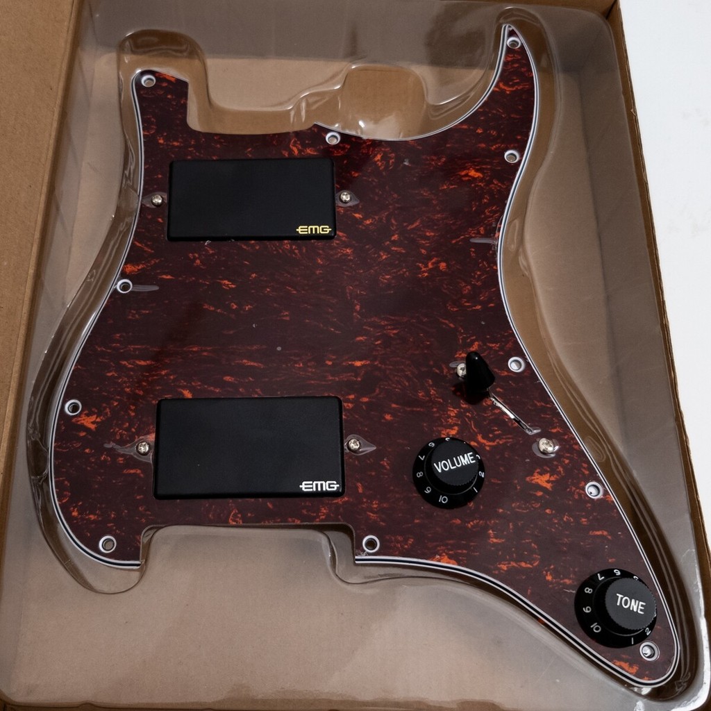 Prewired Loaded Guitar Stratocaster Pickguard EMG Active Humbuckers 2 ...