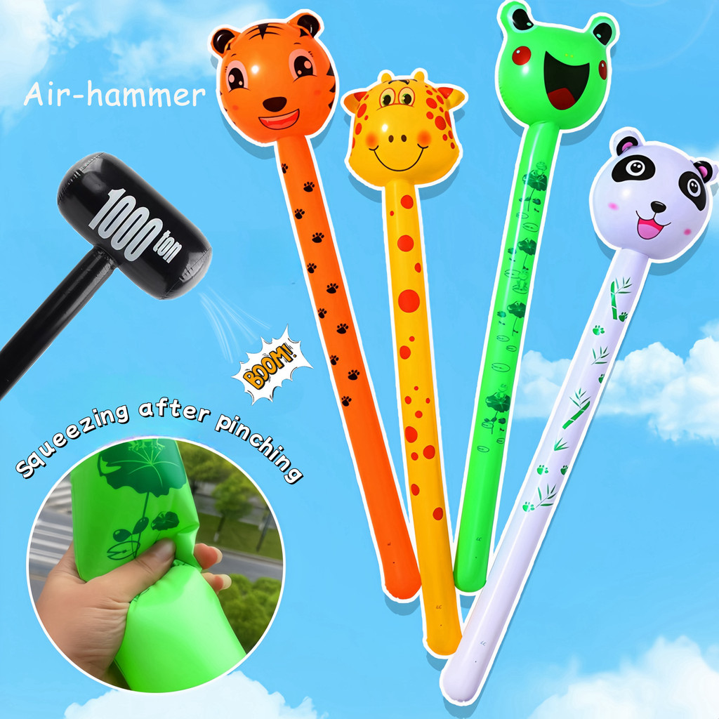 Cartoon Cartoon PVC Inflatable Toy Cute Animal Strike Long Stick Black ...