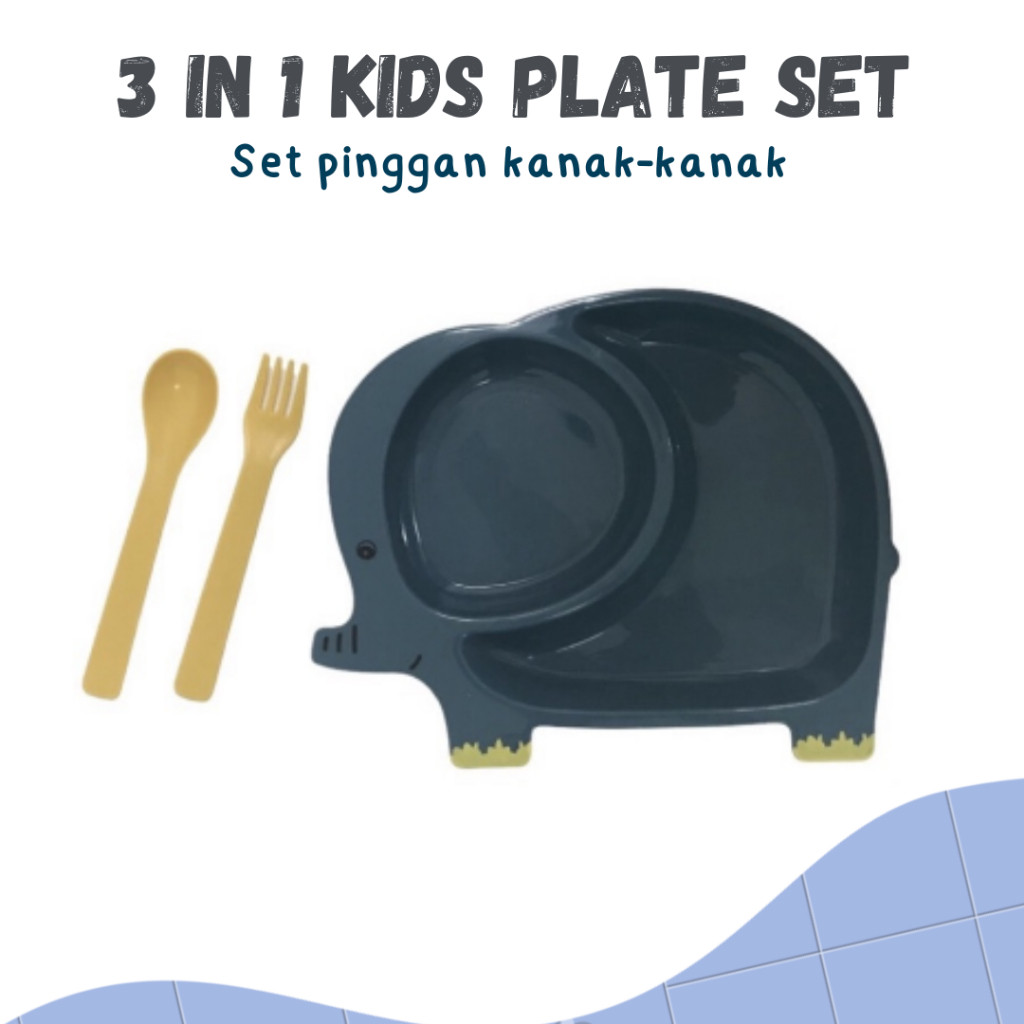 3 in 1 Kids Plate Set / Set Pinggan Kanak-kanak | Shopee Malaysia