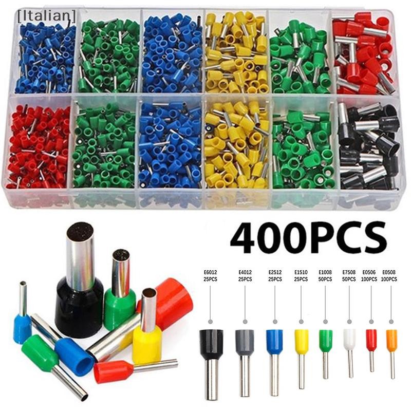 Italian 400pcs Tubular Terminal Cord End Wire Connector Electrical ...
