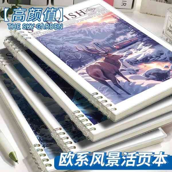 notebook a4 notebook a5 notebook aesthetic Nordic Aurora daun longgar ...