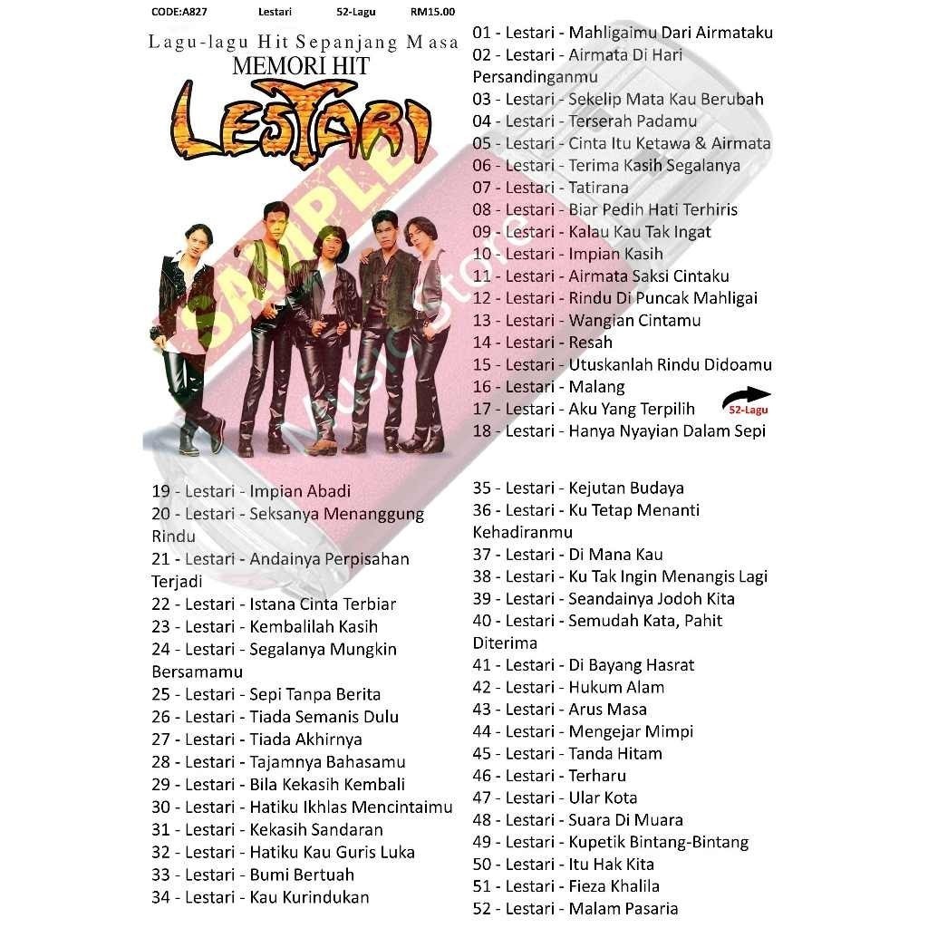 Usb Pendrive Lagu Lestari Koleksi Terbaik Song Music a827 D3 | Shopee ...