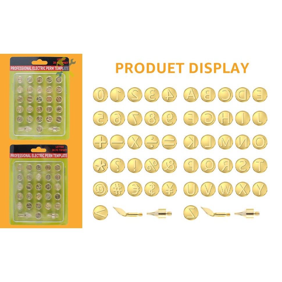 56Pcs Wood Burning Tip Set Letter Wood Burning Tool Including Alphabet Number Symbol for DIY ...
