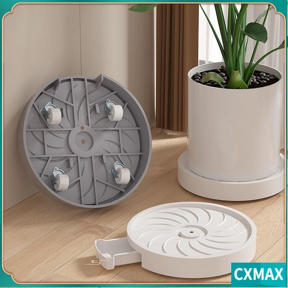 CVMAX Flower Pot Tray, Wheels Rolling Portable Plant Roller Base, Round ...