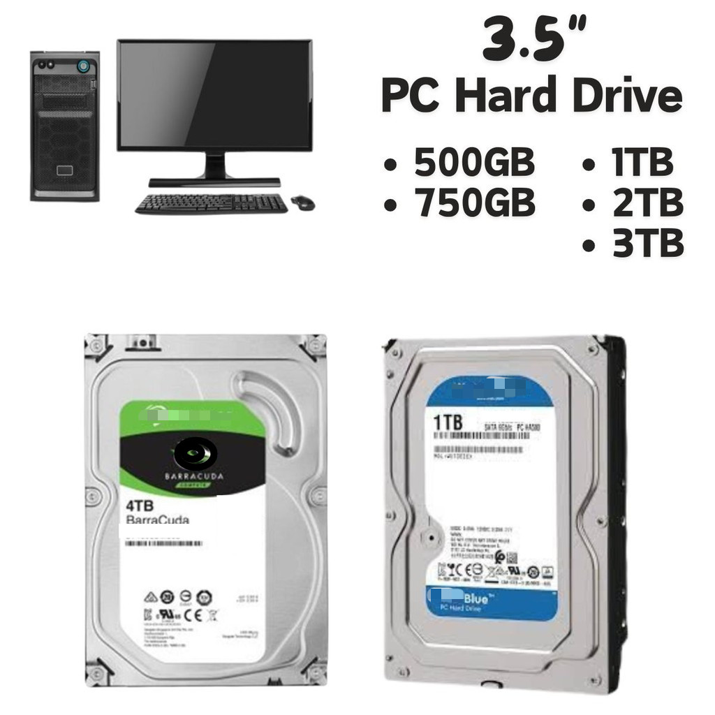 PC hdd BLUE / BARRACUDA Hard Drive SATA 3.5" Internal Computer Desktop ...