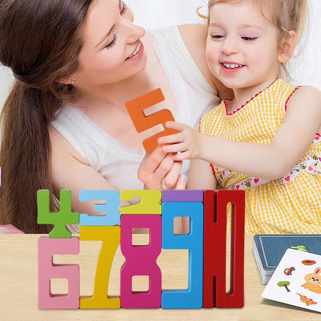 Number Wooden Blocks Children Educational Wooden Building Blocks Boost ...