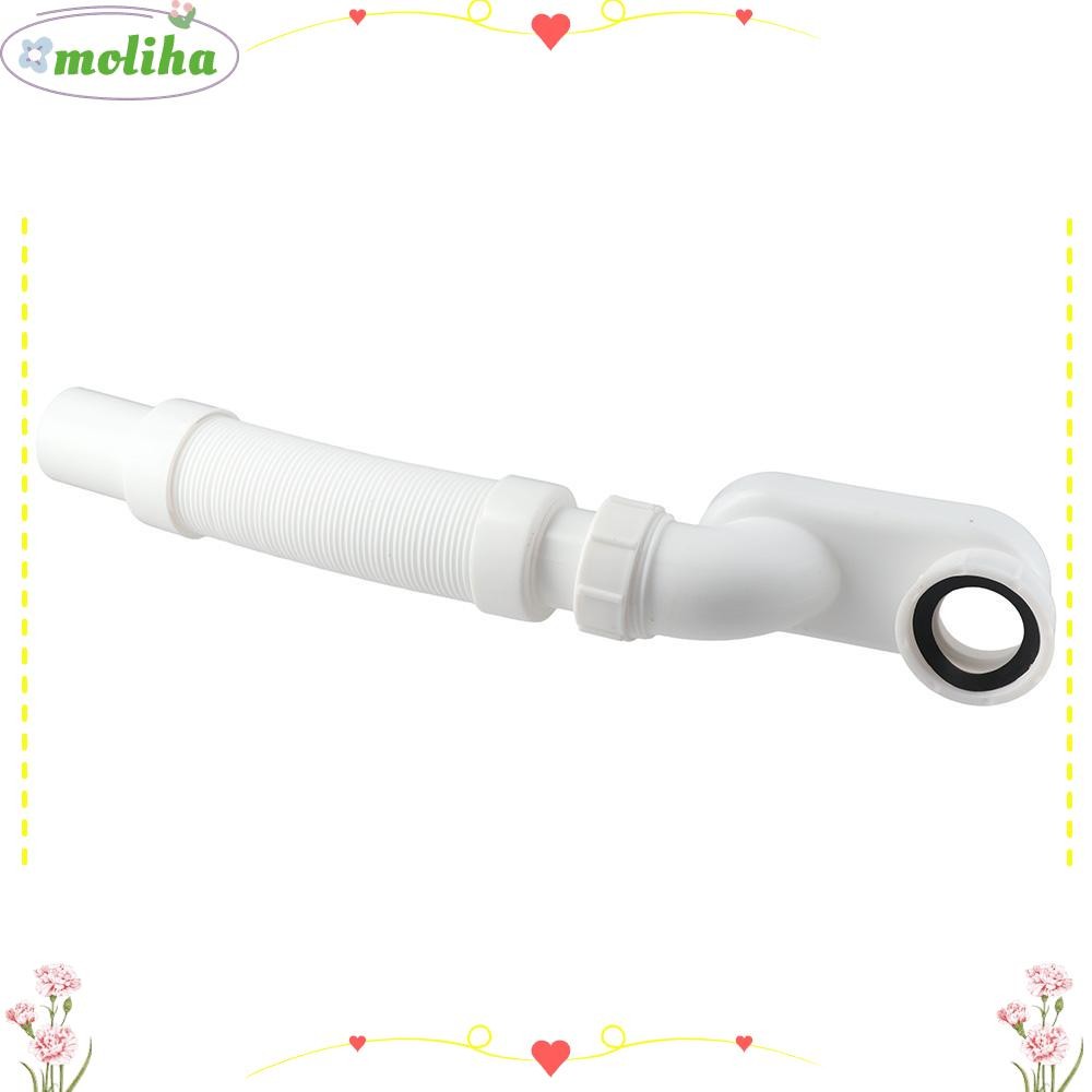 MOLIHA Bathtub Shower Drain Pipe, ABS Flexible Low Profile Flat 1 1/2 P ...
