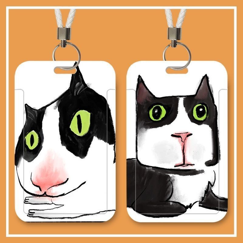 Cute Funny Cat Card Clamp Couple Card Cover Door Card Key Card Campus ...