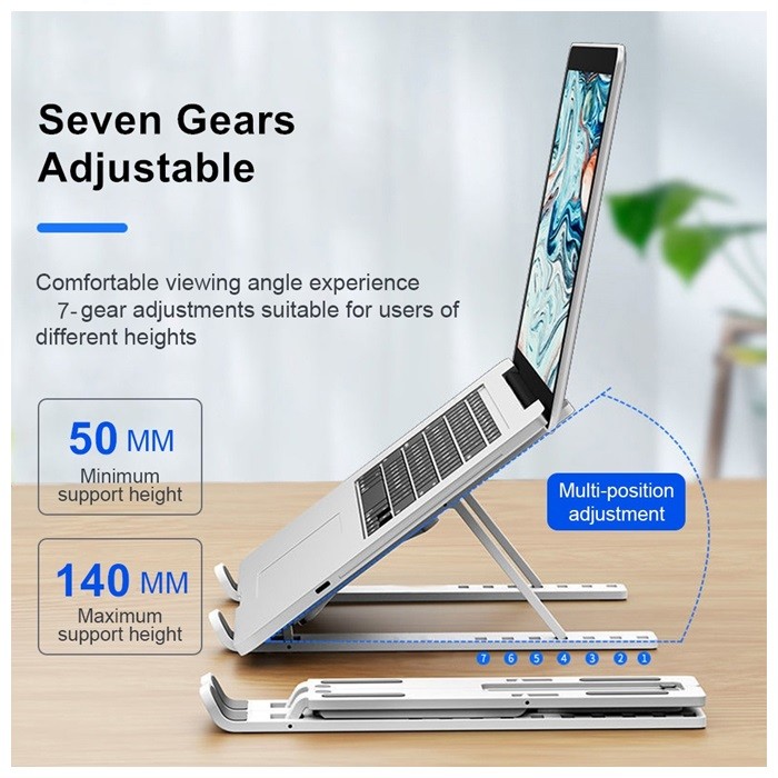 Portable Laptop Stand Adjustable Height Foldable ABS Plastic Laptop ...