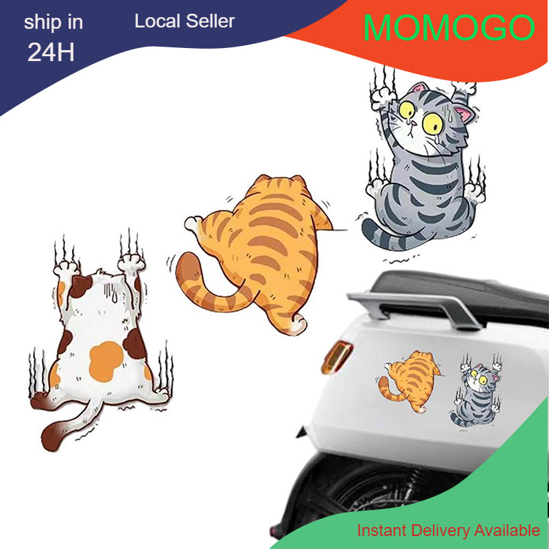 PVC Waterproof Scratch Cat Car Sticker Self-Adhesive Climbing Cat ...