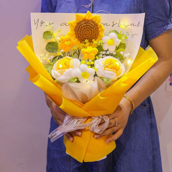 crochet flower crochet flower bouquet Produk siap menenun mawar rajutan ...