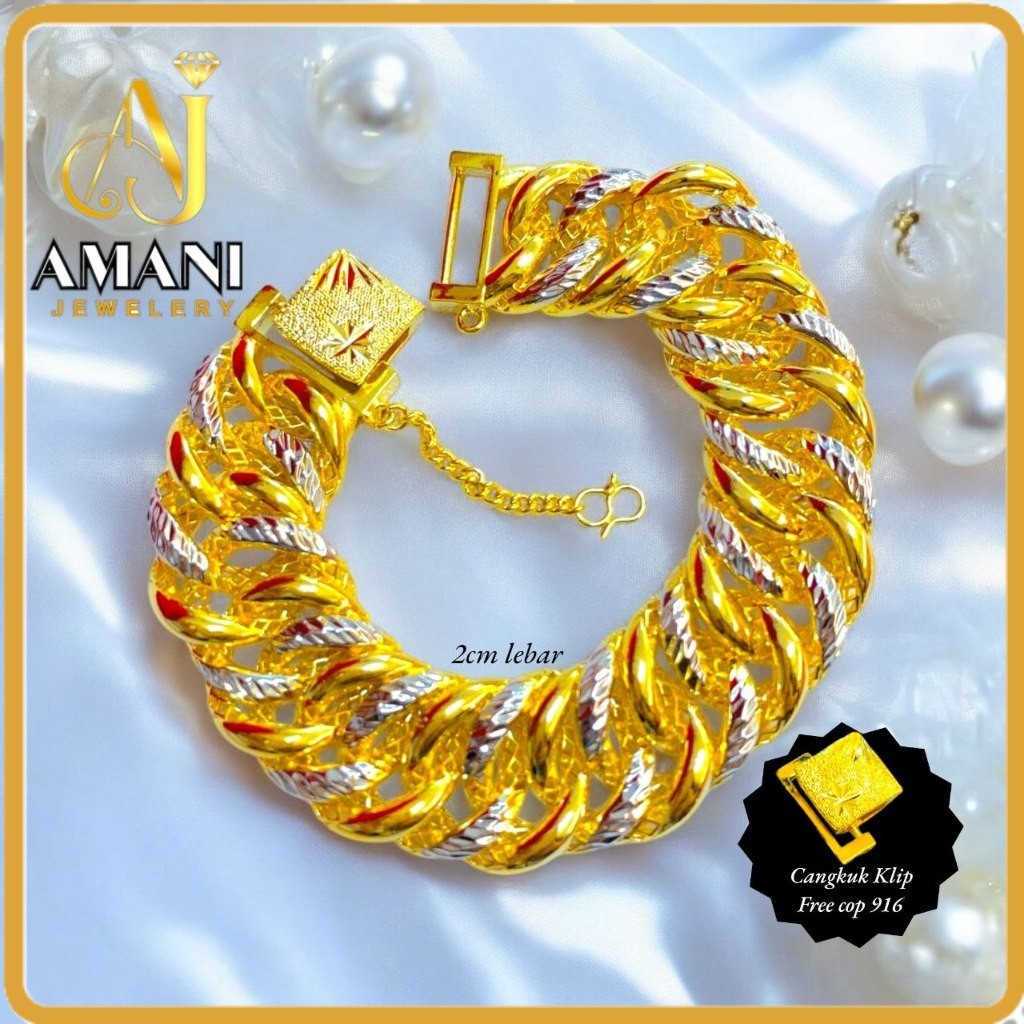 Gelang Tangan Design Fashion Coco Adira (LIPAN SERI) Emas Bangkok ...