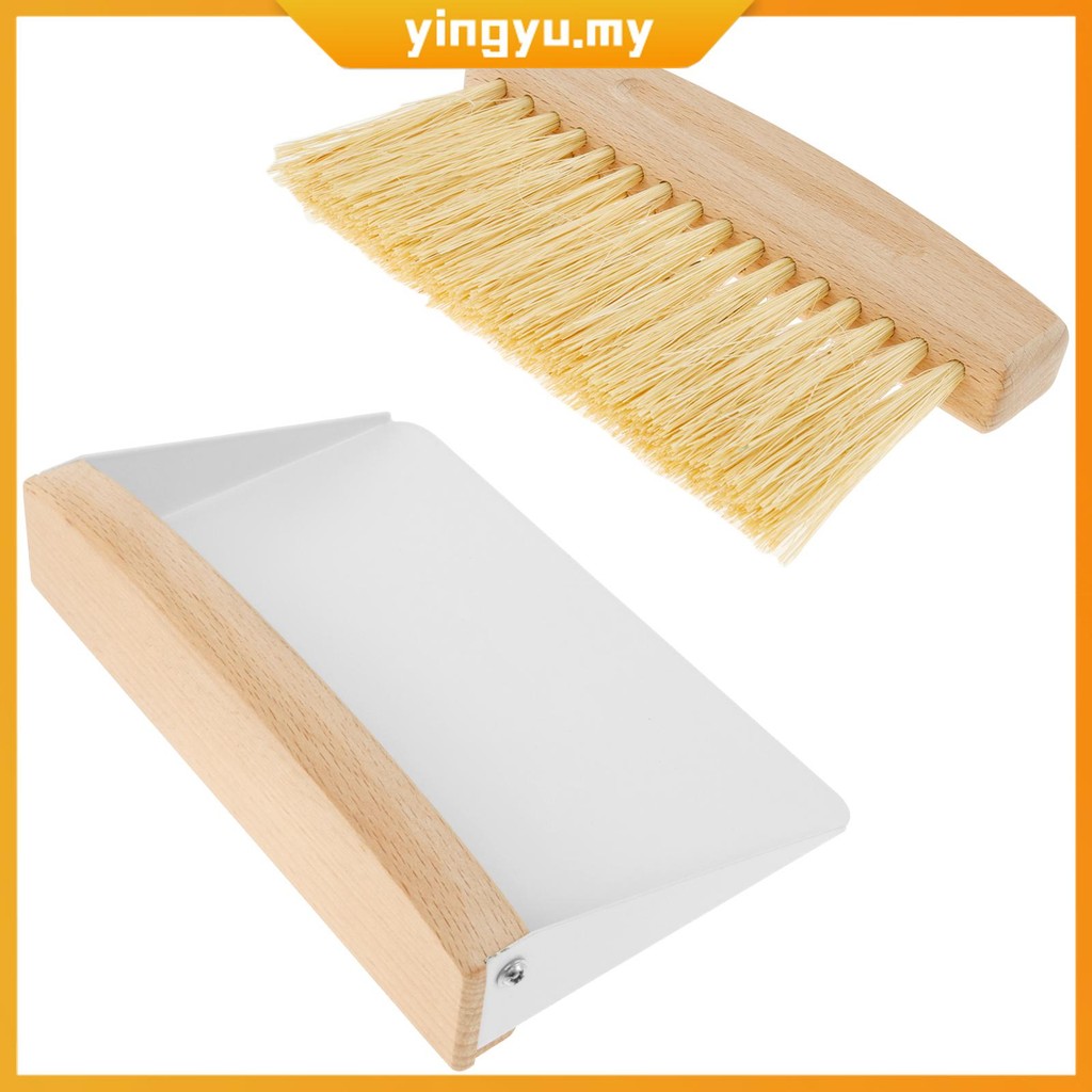 Small Dust Pan and Brush Set Wood Table Brush and Dustpan Set Portable ...