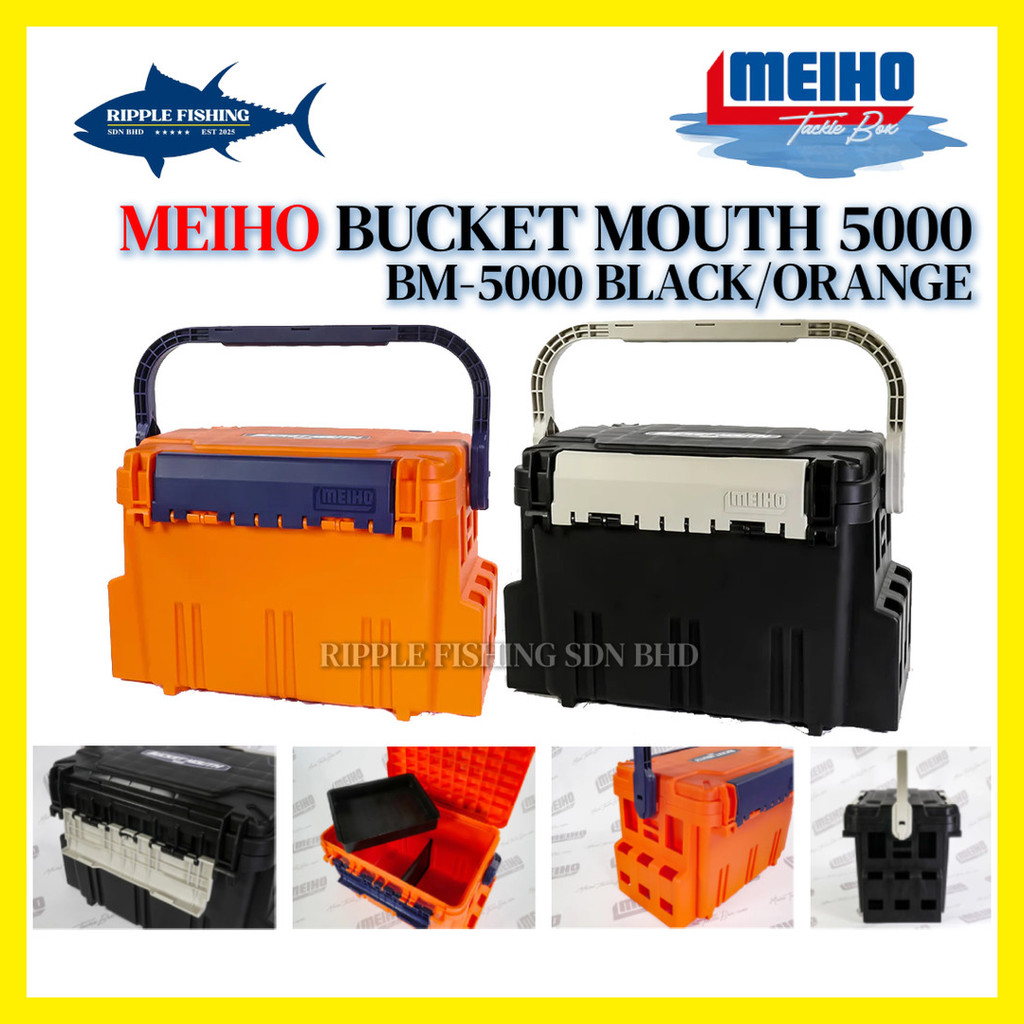 Versus Meiho Bucket Mouth BM-5000 Made in Japan Original BM 5000 Outdoor Fishing Tackle Box ...